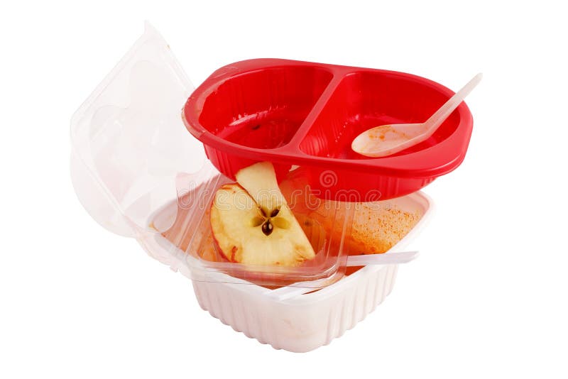Disposable Plastic Food Containers in the Trash, Household Plastic ...