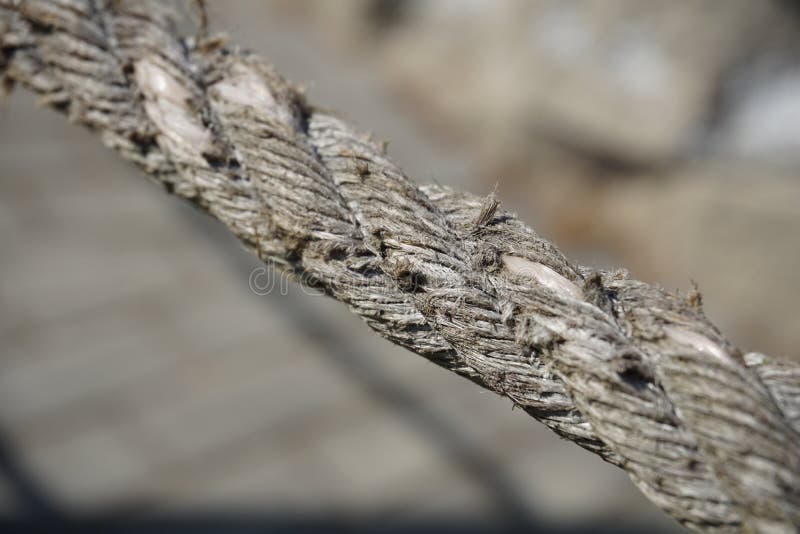 Used Frayed Thick Rope Made of Twisted Beige Strings Stock Image ...
