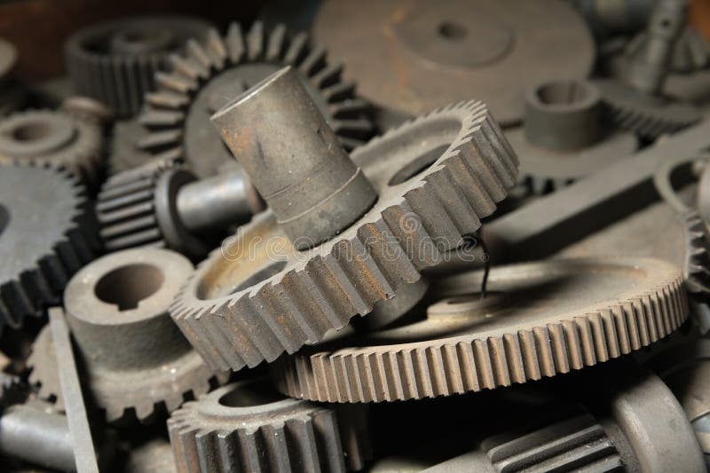 Used Gearwheels with Different Sizescloseup Stock Image - Image of industry, detail: 312004095