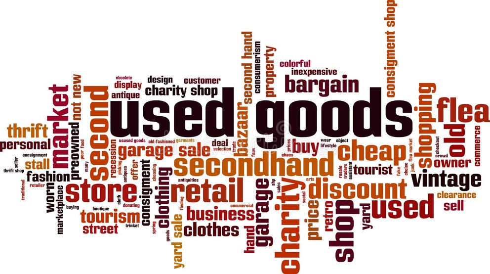 Used goods word cloud stock vector. Illustration of used - 291259470