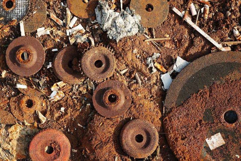 Used Hand Grinder Metal Grinding Discs Stock Photo - Image of metal ...