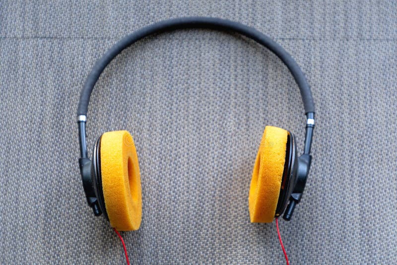 Used Headphones stock photo. Image of sponge, used, equipment - 202328912