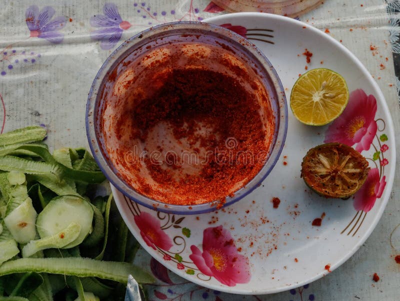 Used Lemon in Serving Tray, India Stock Photo - Image of market ...