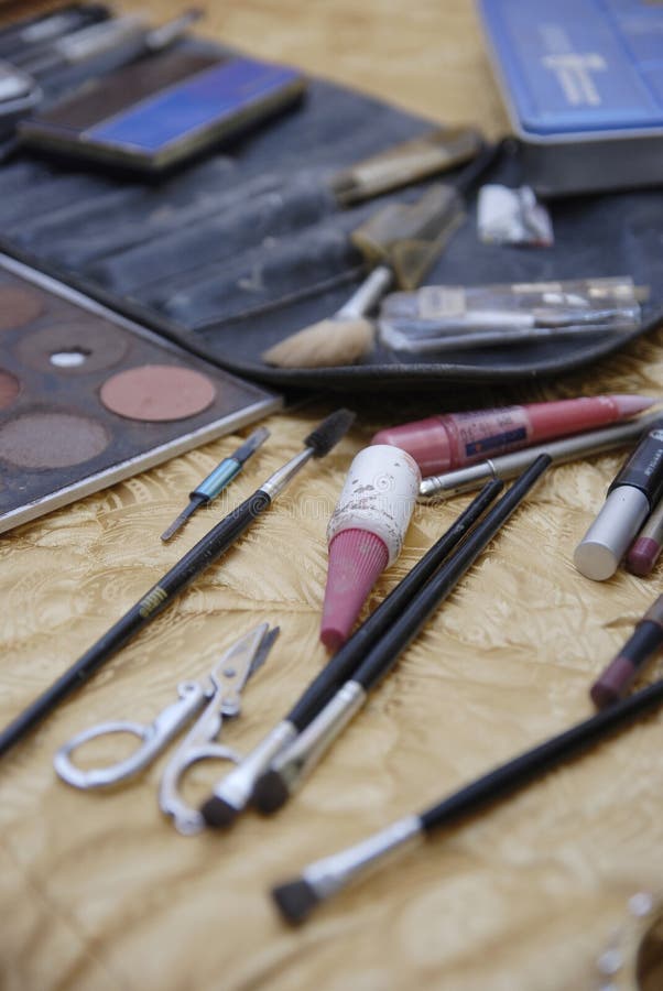 Used make up stock photo. Image of lipstick, brush, cosmetic - 13546844