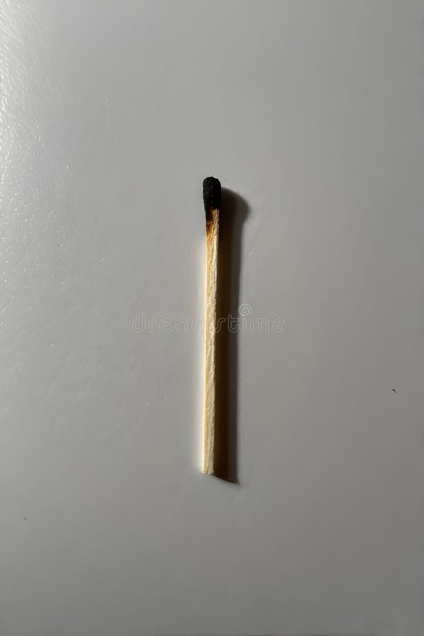 Burned Matchstick on White Surface Stock Illustration - Illustration of ...