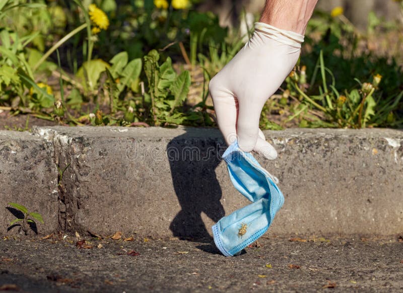 Used medical mask. stock image. Image of disposable - 182039167
