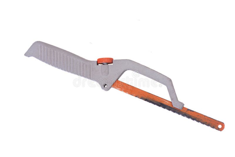 Used Metal Hand Saw Isolated on White Background Stock Image - Image of ...