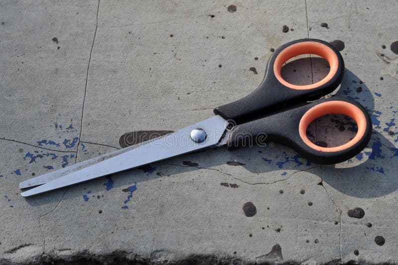 Used Modern Scissors are Placed Outdoors Stock Image - Image of ...