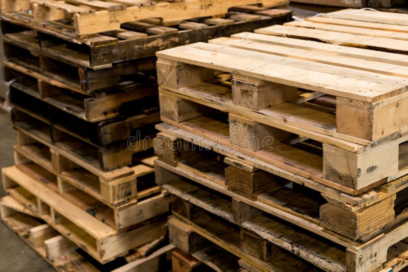 Warehouse pallets stacked stock image. Image of pallet - 108769917