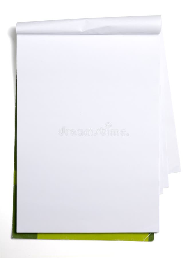 Used Old Blank Paper Tablet on White Stock Image - Image of document ...