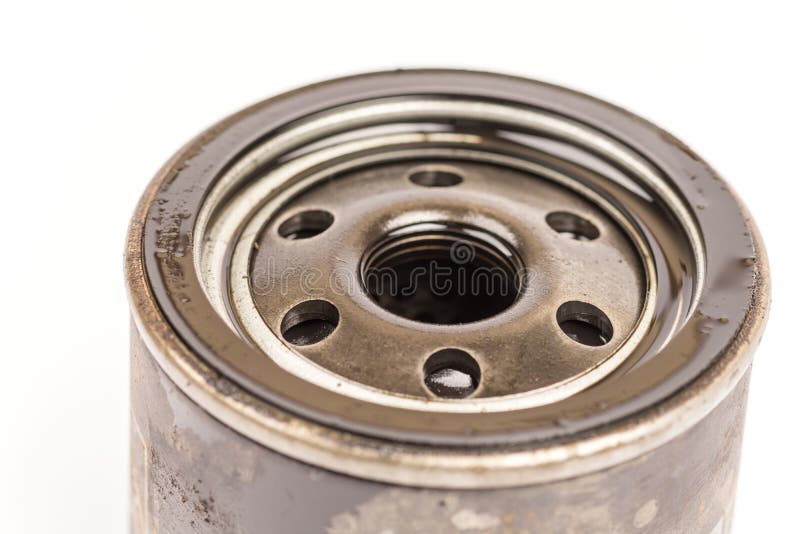 Used old car oil filter stock image. Image of fuel, black - 73120195