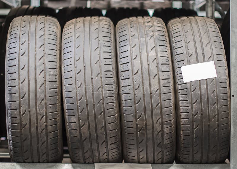 Old used car tires stock image. Image of tyres, arranged - 5392835