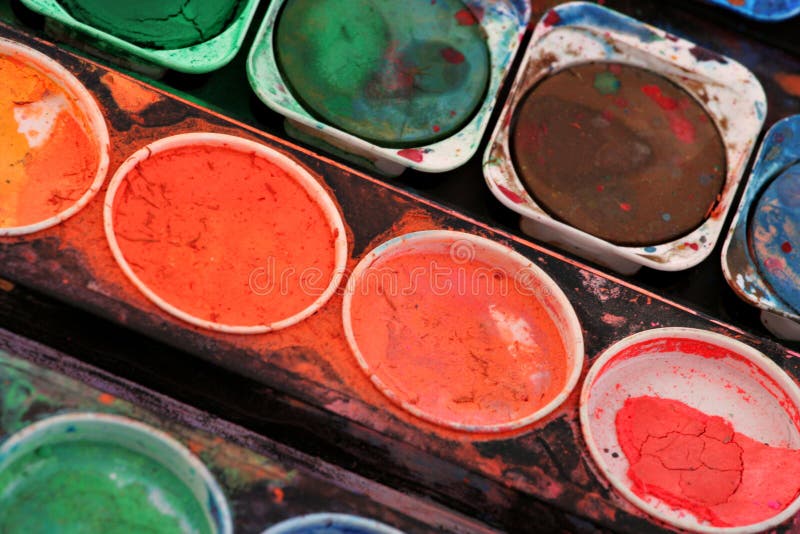 Used paint box stock image. Image of mess, materials, creative - 1855999