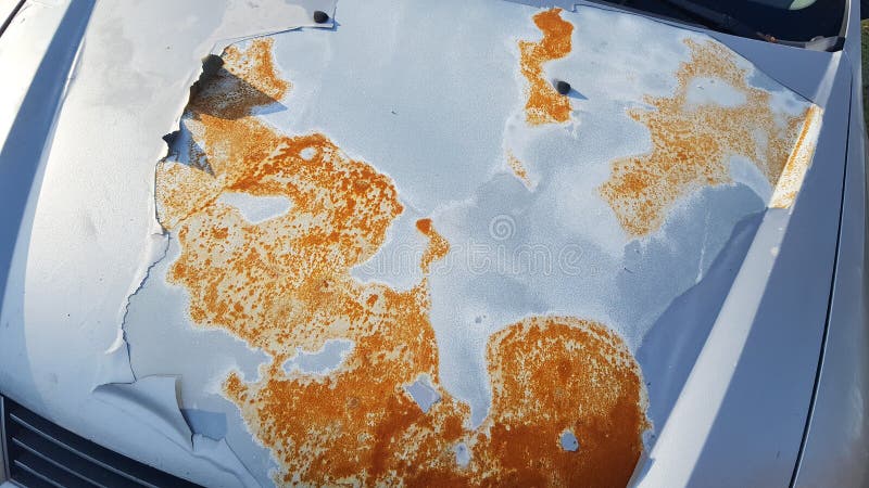 Used Paint Rusty on the Front Bonnet of an Old Rust Car Stock Photo ...