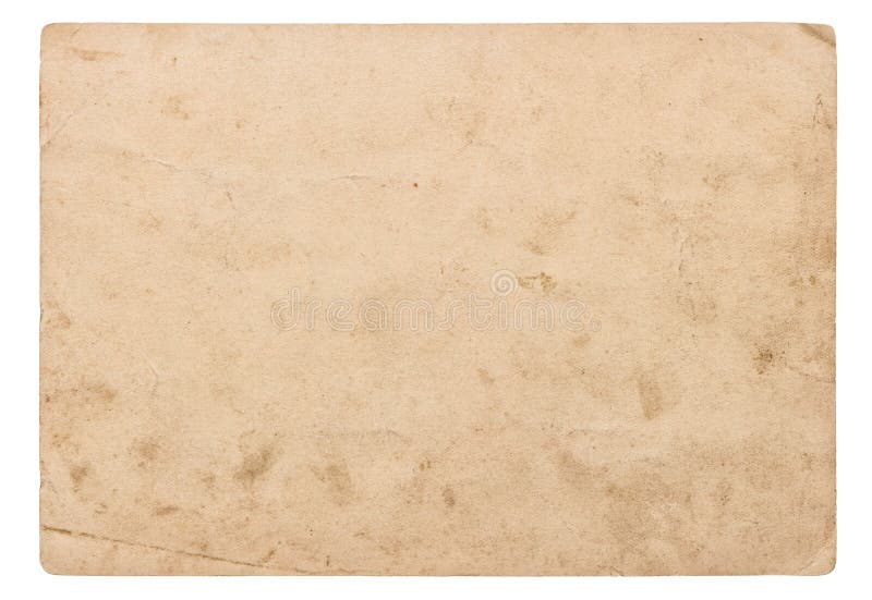 Used Paper Sheet Isolated White Background Vintage Cardboard Stock ...