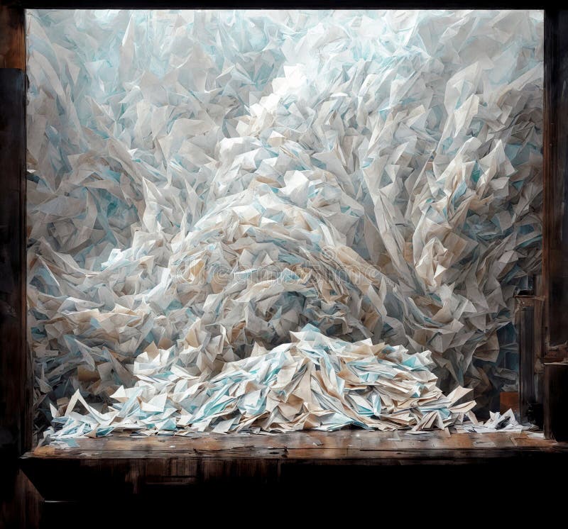 Paper storm in the office stock illustration. Illustration of work ...