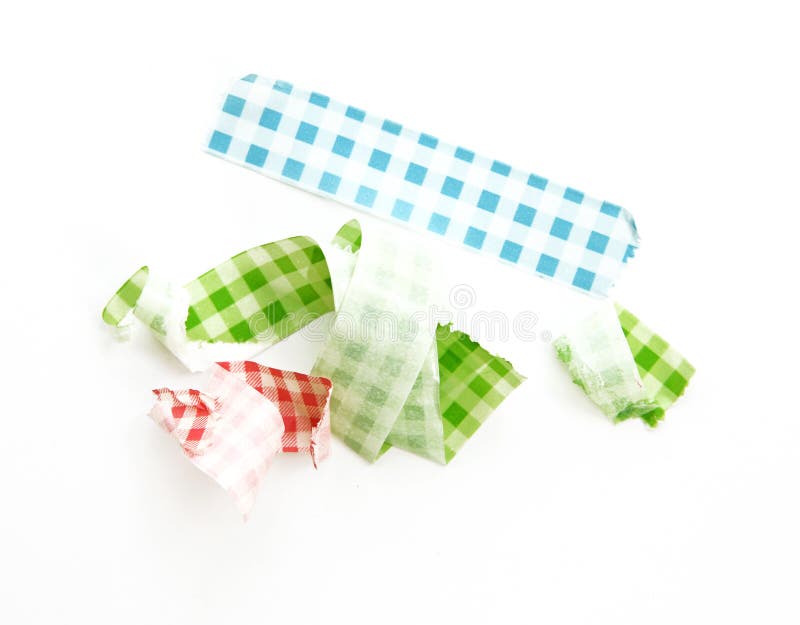 Used Paper Tape, Colorful on White Background. Stock Image - Image of ...