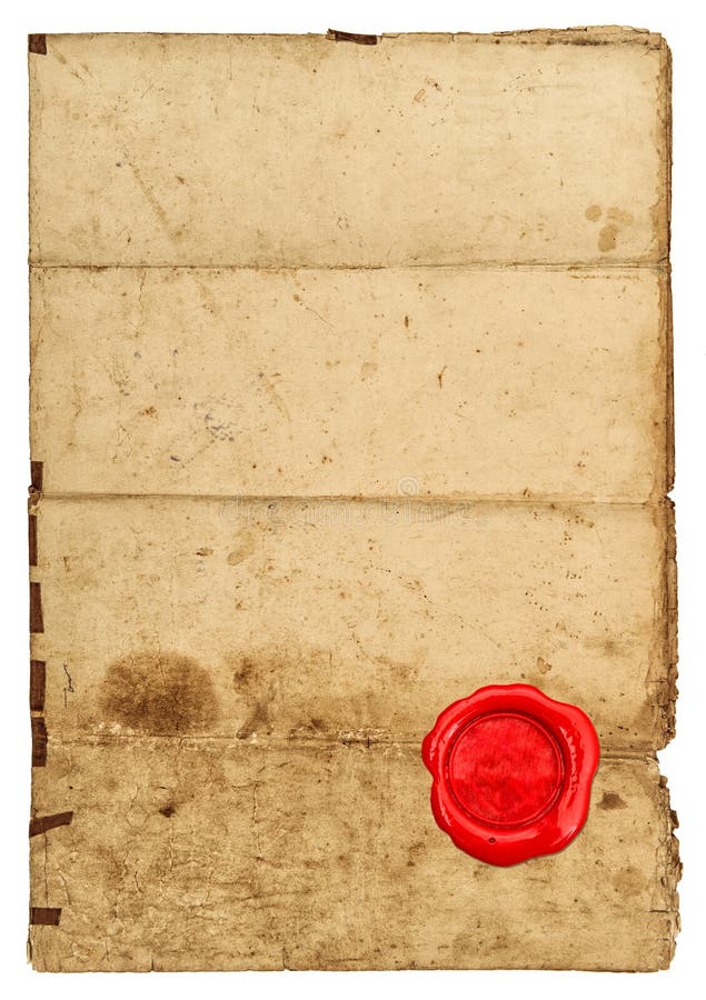 Used Paper Texture Edges Worn Paper Sheet Red Seal Stock Image - Image ...