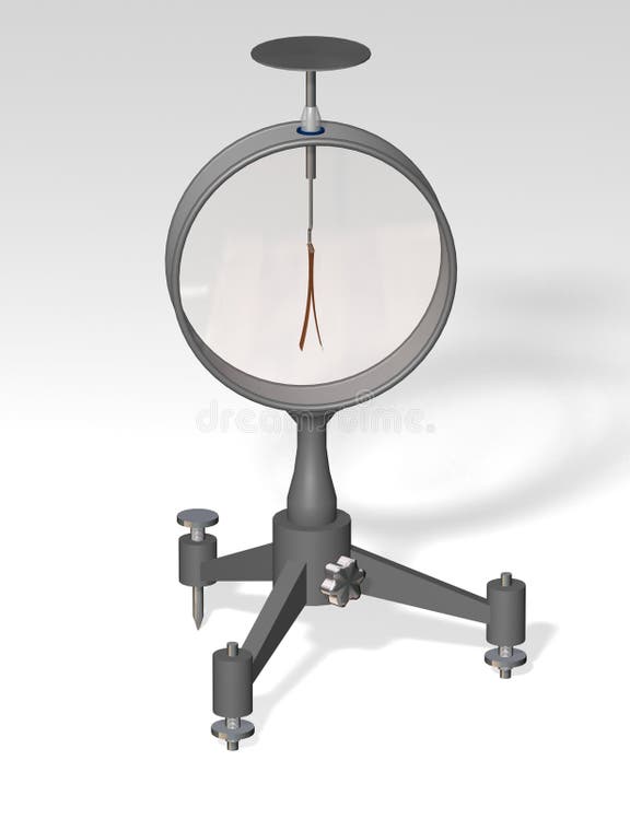 Electroscope. Physics. 3D Illustration on a Gray Background. Stock Illustration - Illustration ...