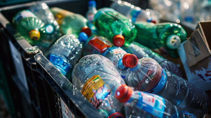 Used Plastic Bottles in Box Stock Illustration - Illustration of ...