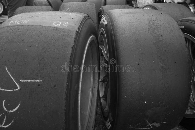 Used racing tyres stock photo. Image of collection, tyres - 66374940