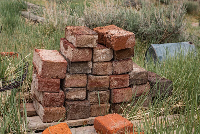 Stack of Bricks stock photo. Image of pile, neatly, yard - 253581164
