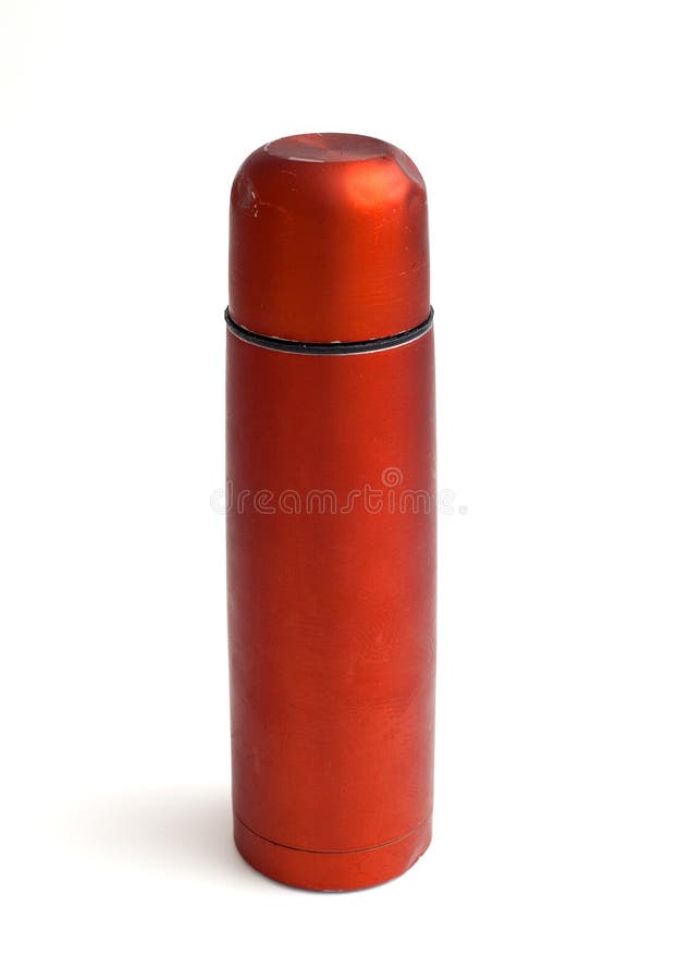 Red thermos stock image. Image of gleaming, utensil, sparse - 10217487