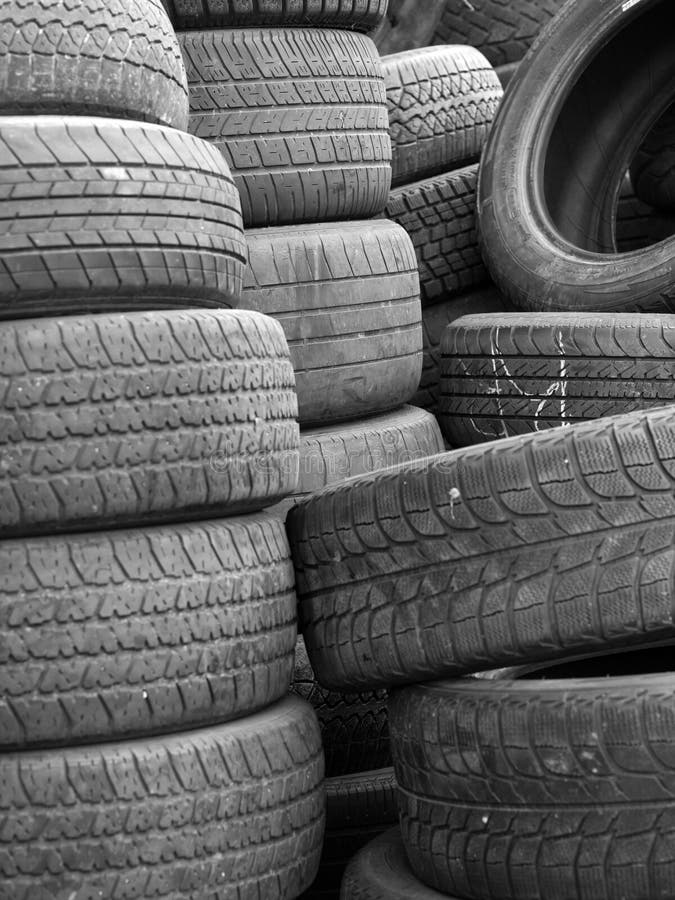 Used Rubber Tires stock image. Image of tread, automobile - 11488269