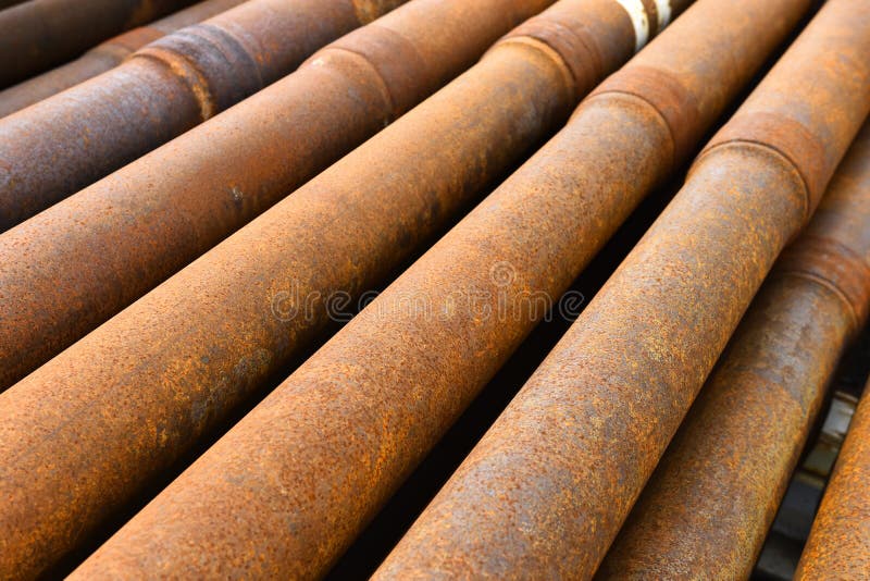Used and Rusted Industrial Steel Pipes Stock Photo - Image of closeup ...