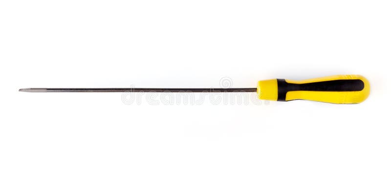 Used Screwdriver on White, from Above Stock Photo - Image of black ...