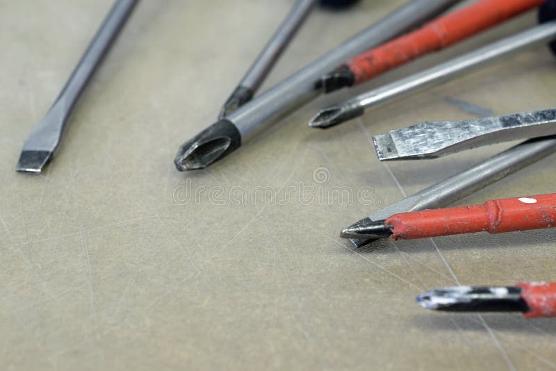 Two Used Screwdrivers Isolated on White Stock Photo - Image of close ...