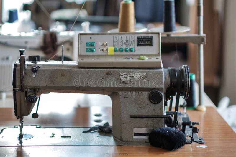 Used Sewing Machine and Sewing Tools Stock Photo - Image of industrial ...