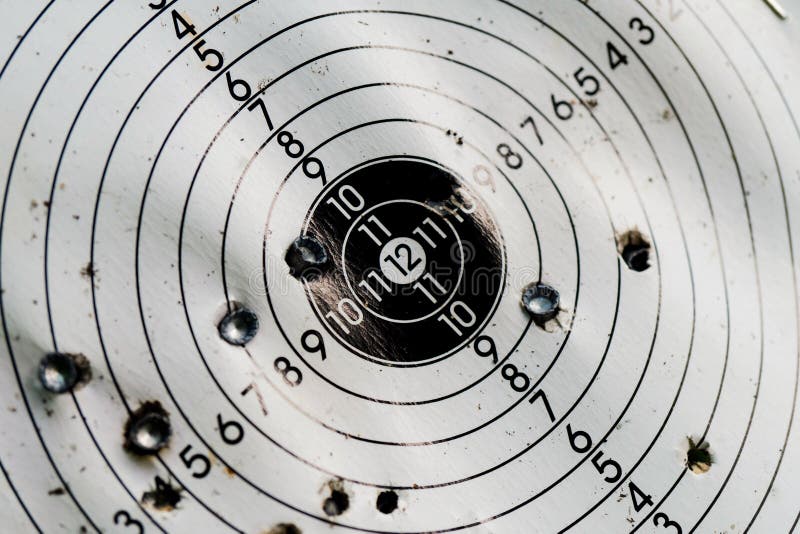 Used Shooting Target with Traces of Hit Bullets Stock Image - Image of ...