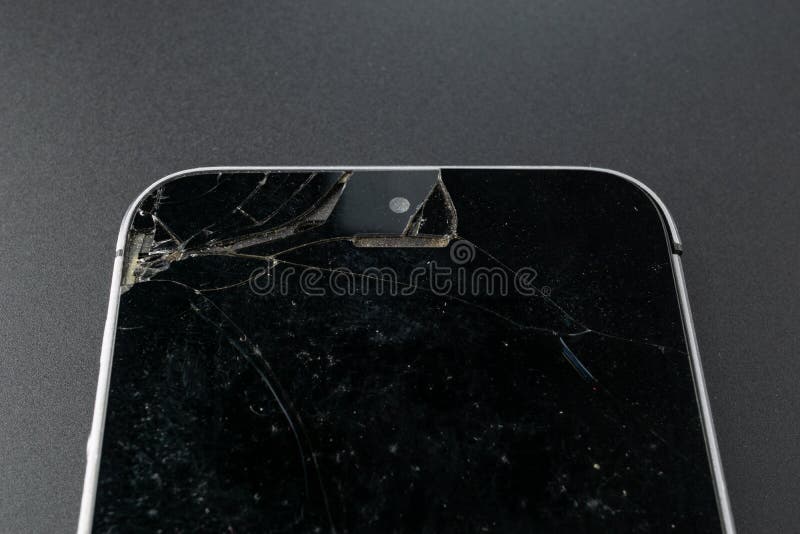 Detailed Photo of Used and Broken Smartphone Screen with Mold, Scratch ...