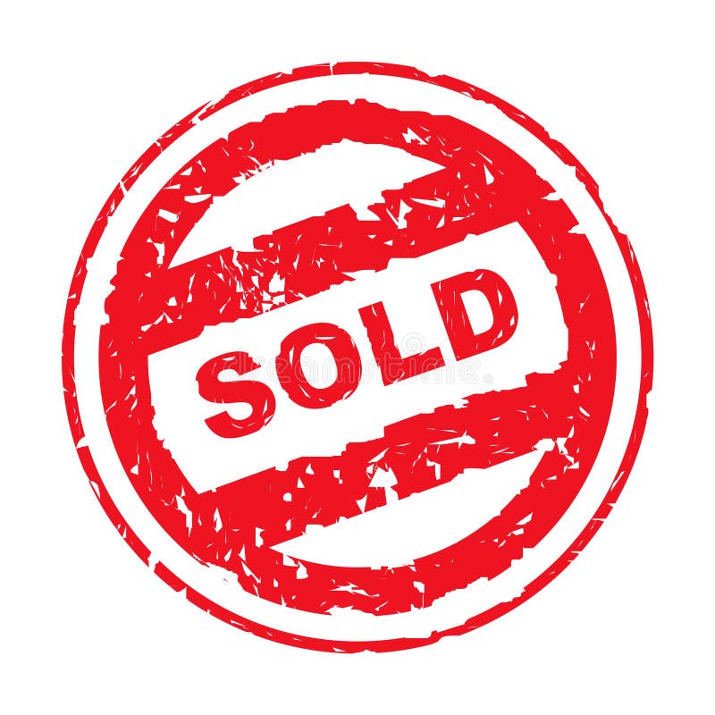 Grunge Round Rubber Ink Stamp SOLD Stock Vector - Illustration of ...