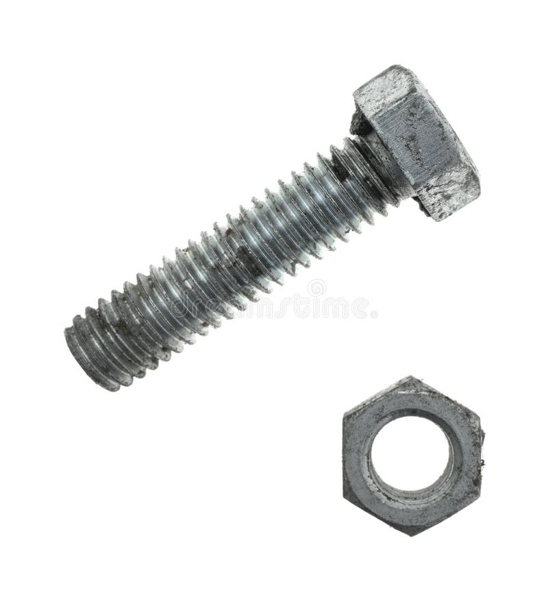Used steel bolt and nut stock photo. Image of fastener - 76802442