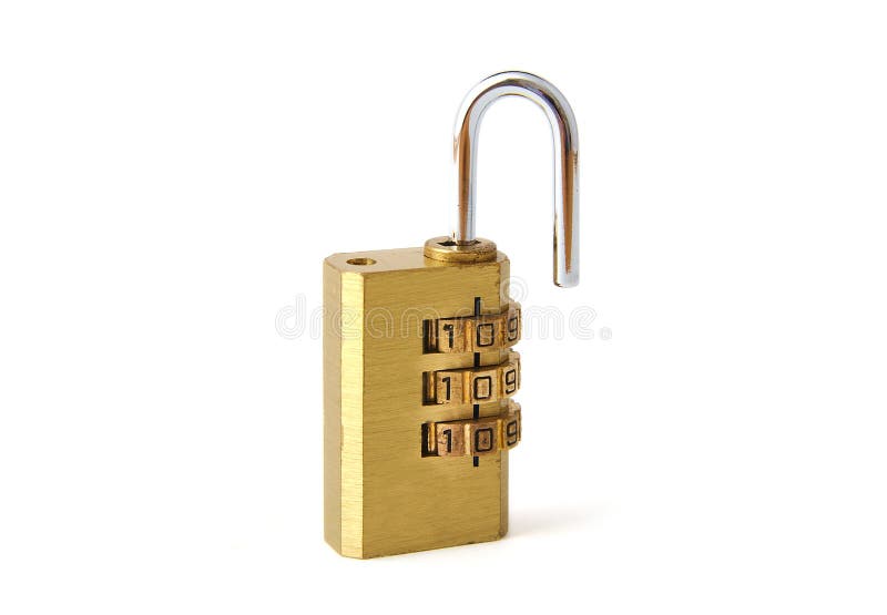Used Steel Unlocked Padlock on a White Background Stock Photo - Image ...