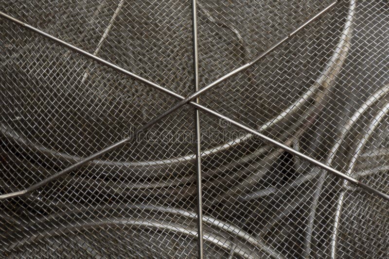 Used Steel Wire Mesh Filter. Centre in Sharp Focus and Surface Curves ...