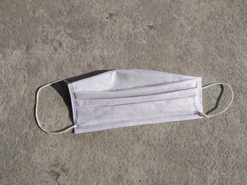 Used Surgical Face Mask Fit for Editorial Stock Photo - Image of face ...