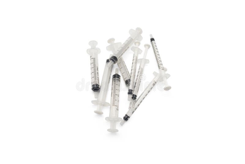 Syringe With Needle, Used Syringes, Light Brown Ampoules Stock Image ...