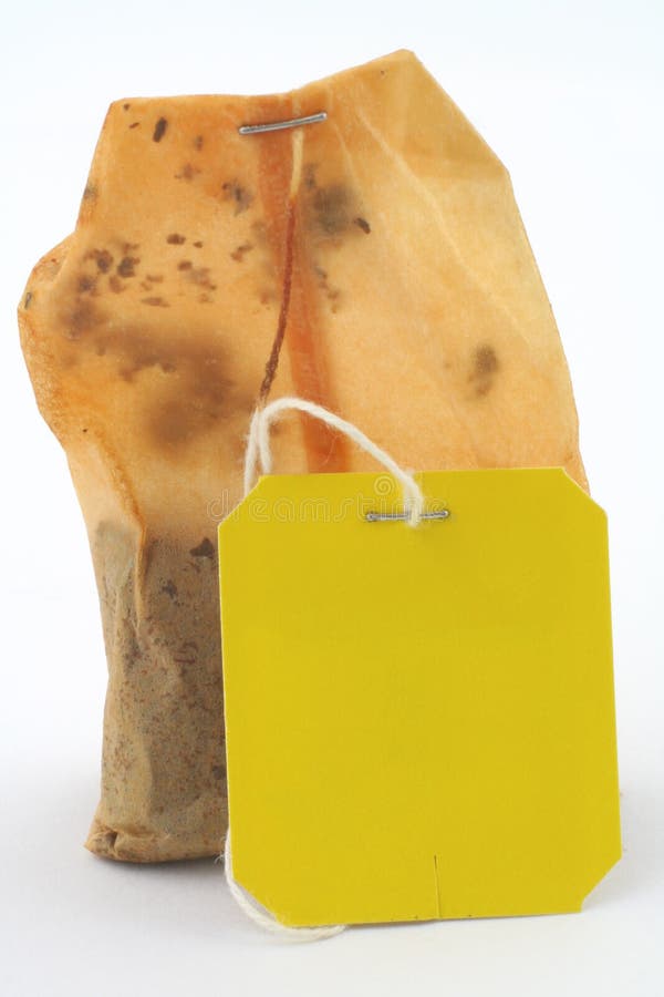 Used Tea Bag with an Empty Tag Stock Image - Image of herbal ...