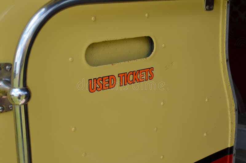 Used ticket waste bin. stock photo. Image of retro, payment - 56536792