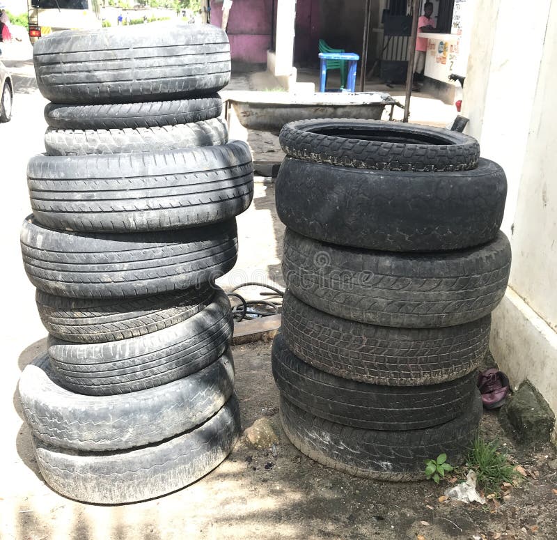 USED TIRES stock photo. Image of motor, side, vehicle - 203274034