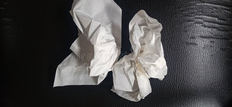 Used Tissue on a Black Bench Stock Photo - Image of bathroom, care ...