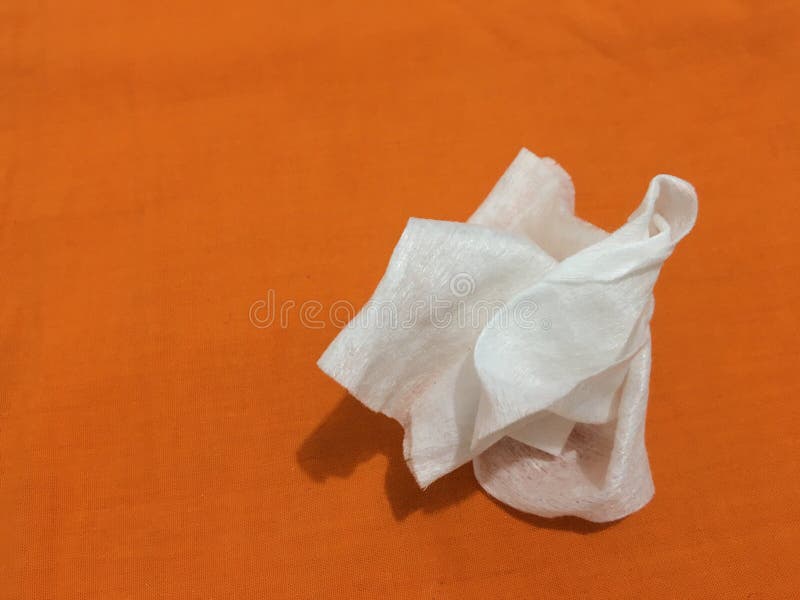 Used Tissue Isolated on Orange Background Stock Photo - Image of ...