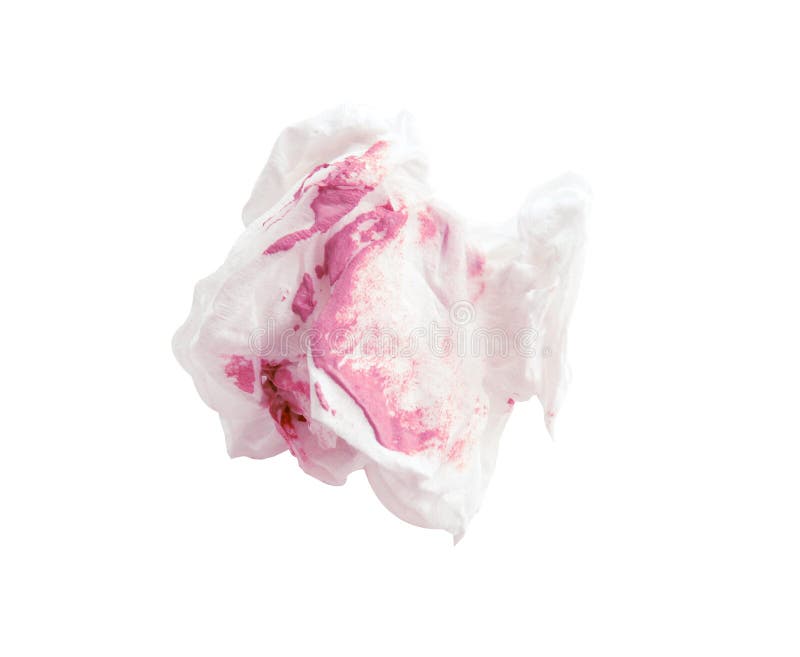 Used Tissue Paper Isolate (clipping Path). Stock Image - Image of ...