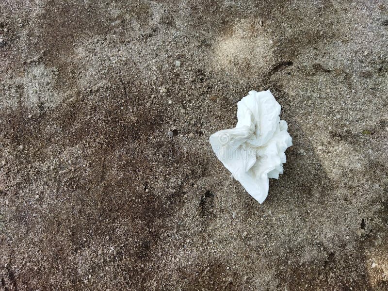 Used Tissue Paper on Sandy Soil Stock Image - Image of hand, winter ...