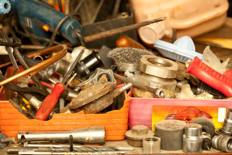Used tools stock image. Image of disorder, containers - 13342799