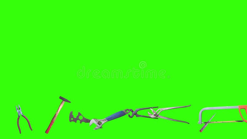 Used Vintage Hand Tools Animation, Chroma Key, Graphic Source Element ...