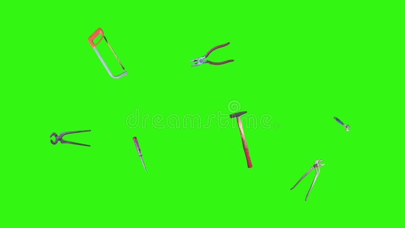 Used Vintage Hand Tools Animation, Chroma Key, Graphic Source Element ...